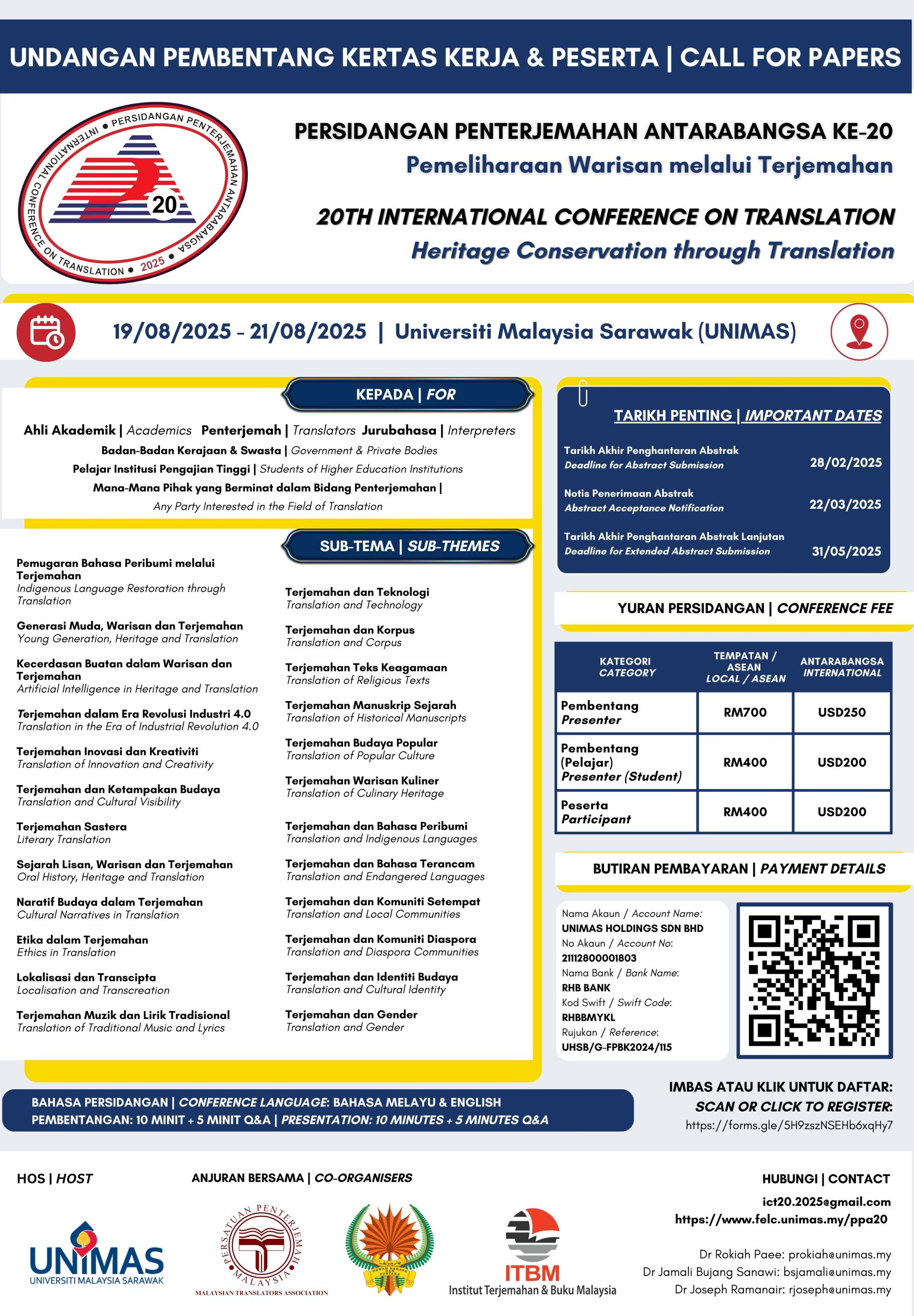 20th International Conference on Translation, 2025 | Sarawak, Malaysia – PPM